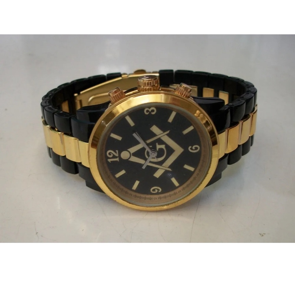 Men's Gold & Black Finish Mason Fashion Dressy Casual… - Gem